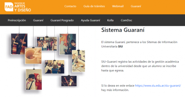 SIU GUARANÍ ya funciona con normalidad - Facultad de Artes y Diseño